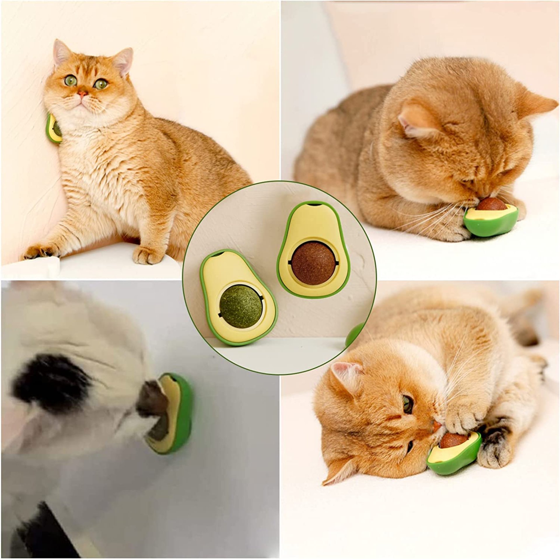 Hermoso juguete giratorio con forma de aguacate para colocar el catnip ...
